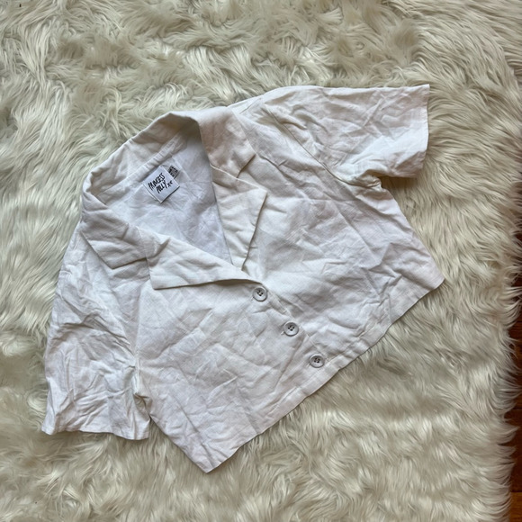 Princess Polly | Tops | Princess Polly Womens Button Up Shirt White ...